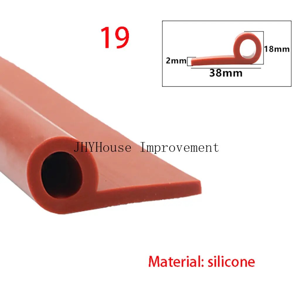 Термостойкая уплотнительная лента силиконовая P-типа 9 форм P-19