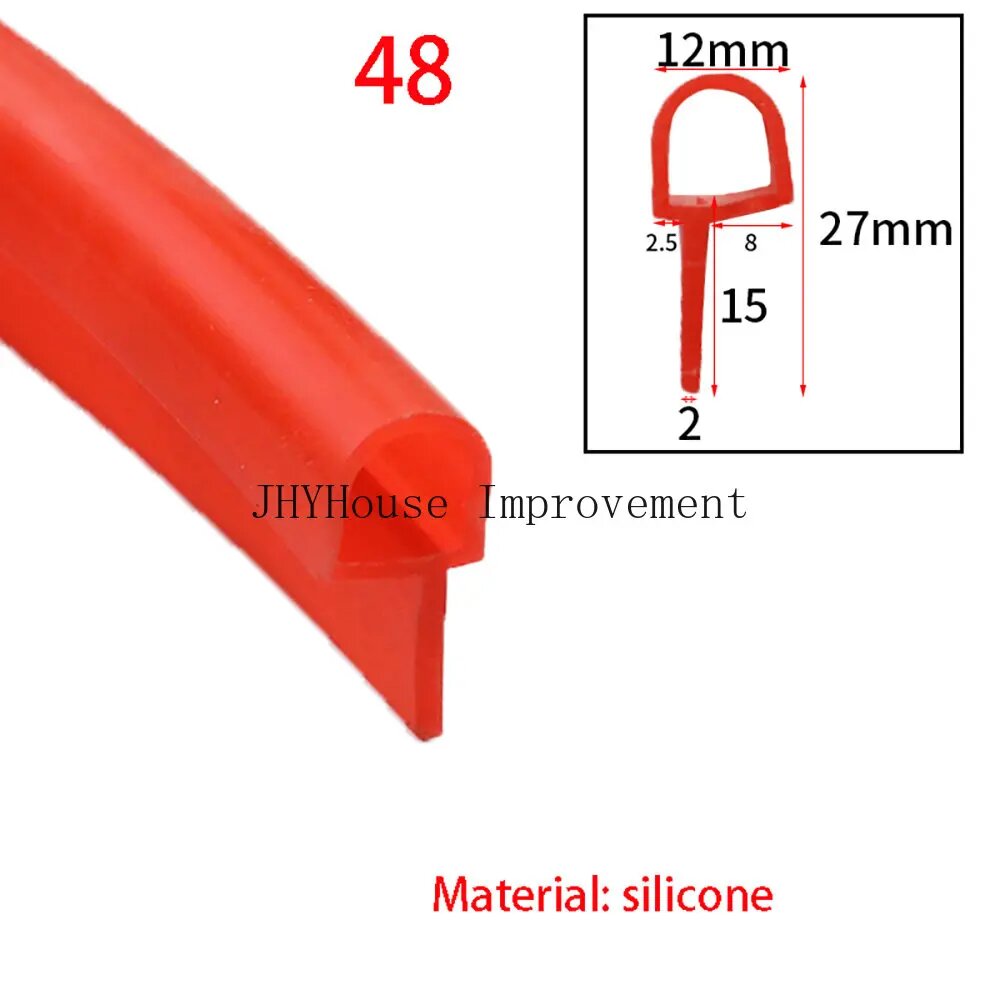 Термостойкая уплотнительная лента силиконовая P-типа 9 форм P-48