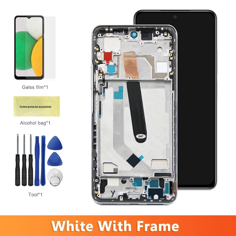 6,67 "Super AMOLED Poco F3 M2012K11AG ЖК-дисплей цифровой сенсорный экран с Amoled White Frame