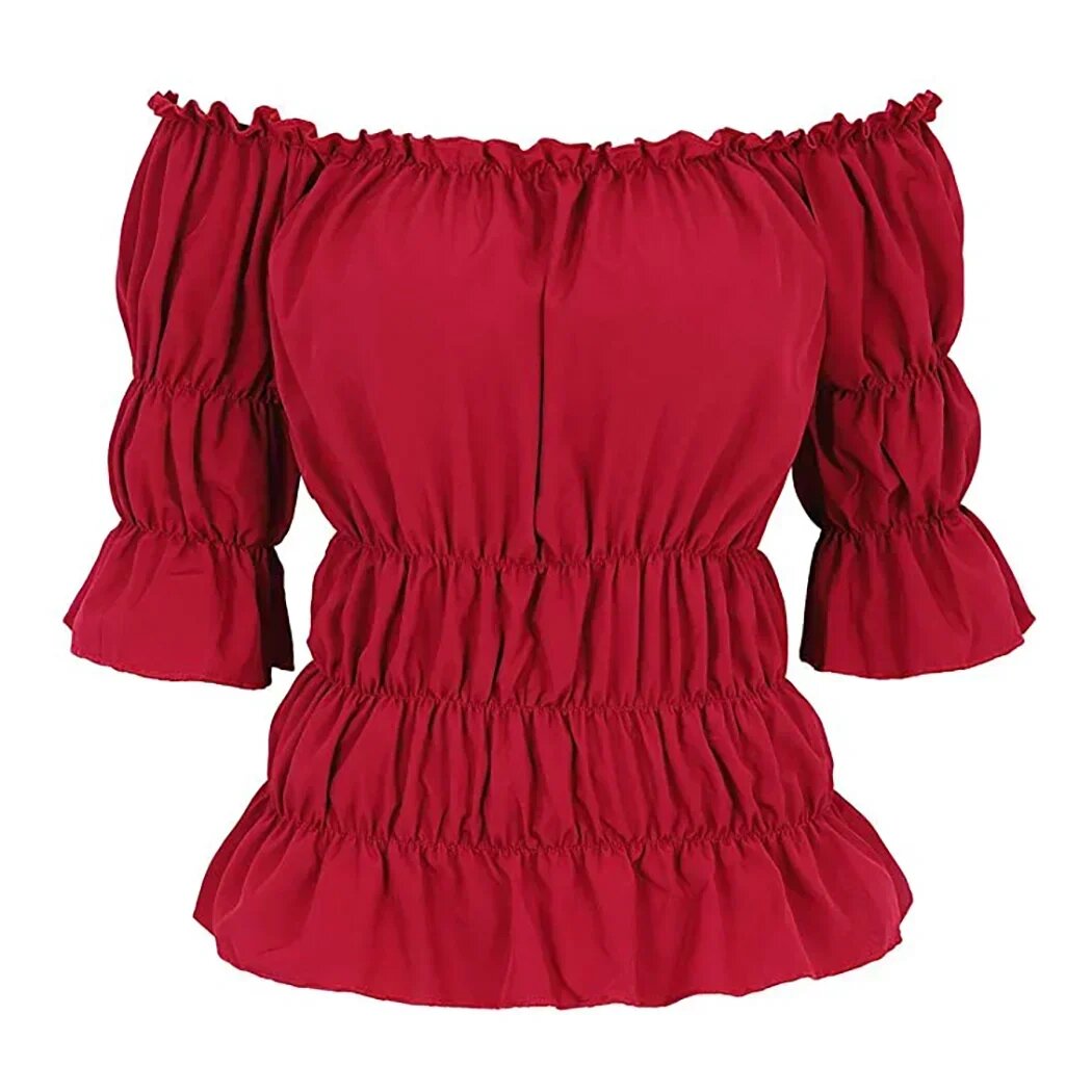 Пиратская блузка Hengzhifeng Красный, XXXL, H-6505-Red