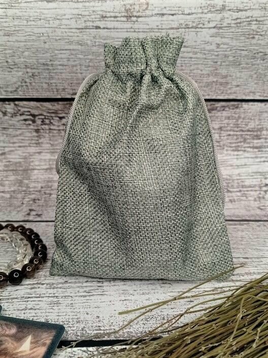 Мешочек для хранения серый (Таро, Руны, Аксессуары) / 13х18см