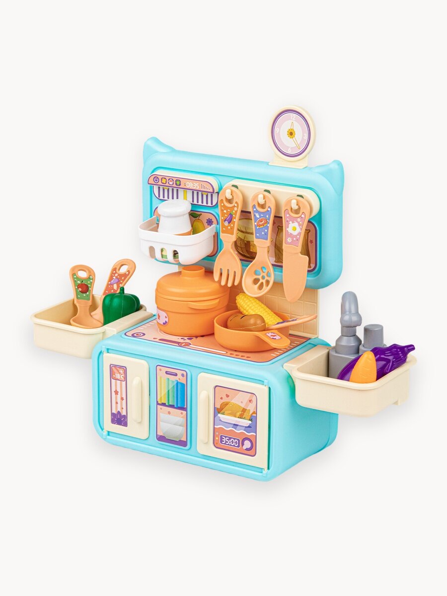 Кухня детская с водой 28 см, со светом, на батарейках, с аксессуарами, в подарочной упаковке