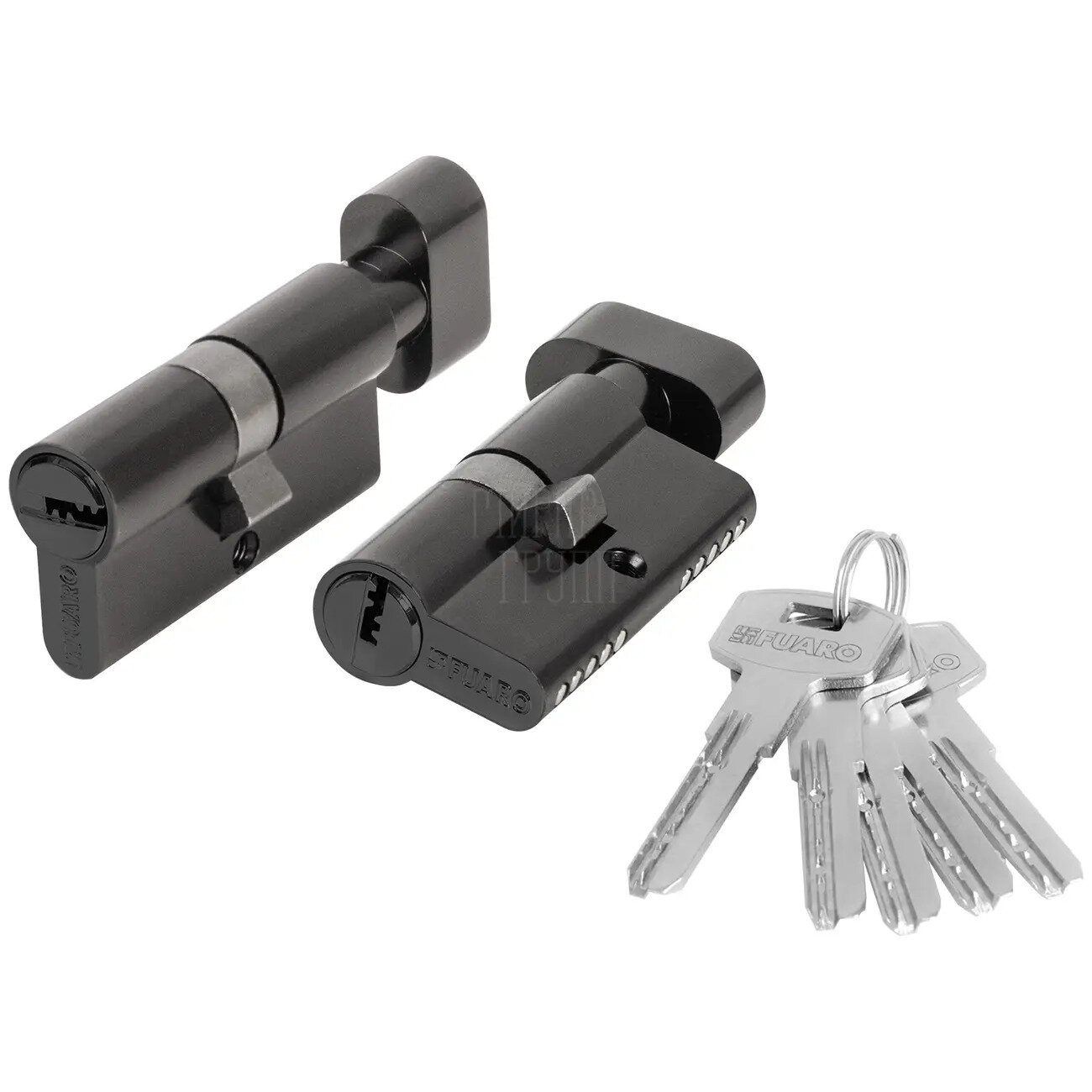 Цилиндровый механизм Fuaro (Фуаро) (200 ZM/80) 2000ZMKnob 80 mm (35+10+35) с вертушкой черный