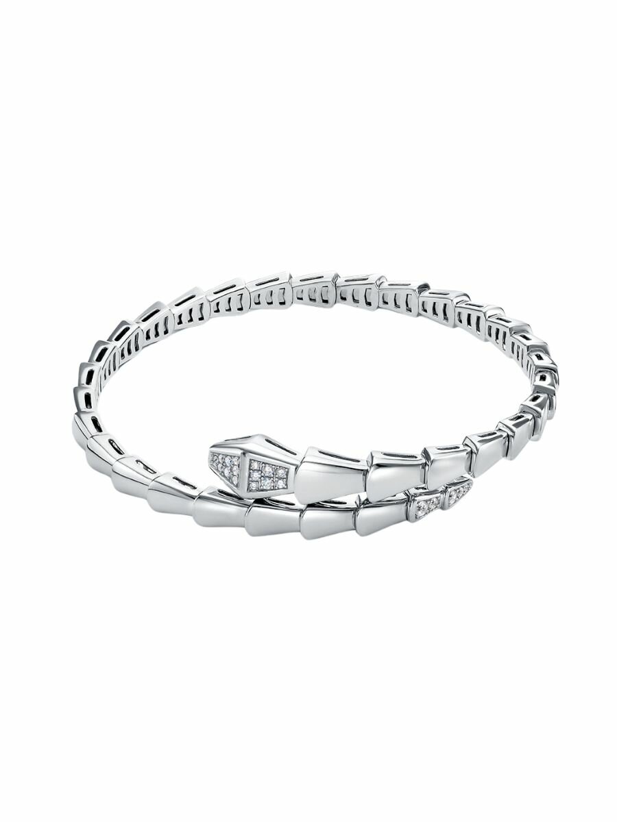 Браслет ЗЛАТА, серебро, 925 проба, родирование, фианит