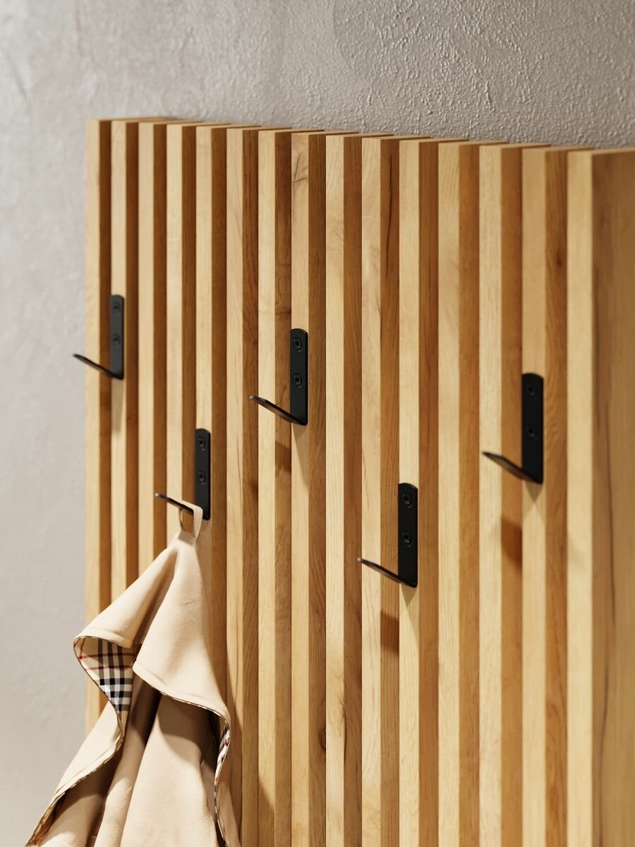 Крючок металлический для мебели дизайнерский в стиле Loft Фабрика Стиль, черный, 7 шт