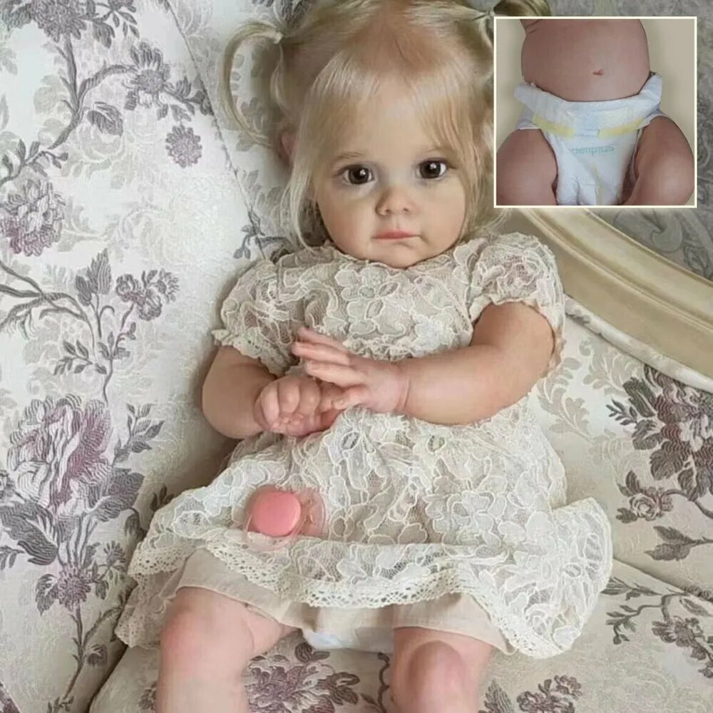 NPK 60 см, девочка-Реборн ручной работы, Магги, Реалистичная кукла-младенец с детальной росписью, волосы с ручной укладкой