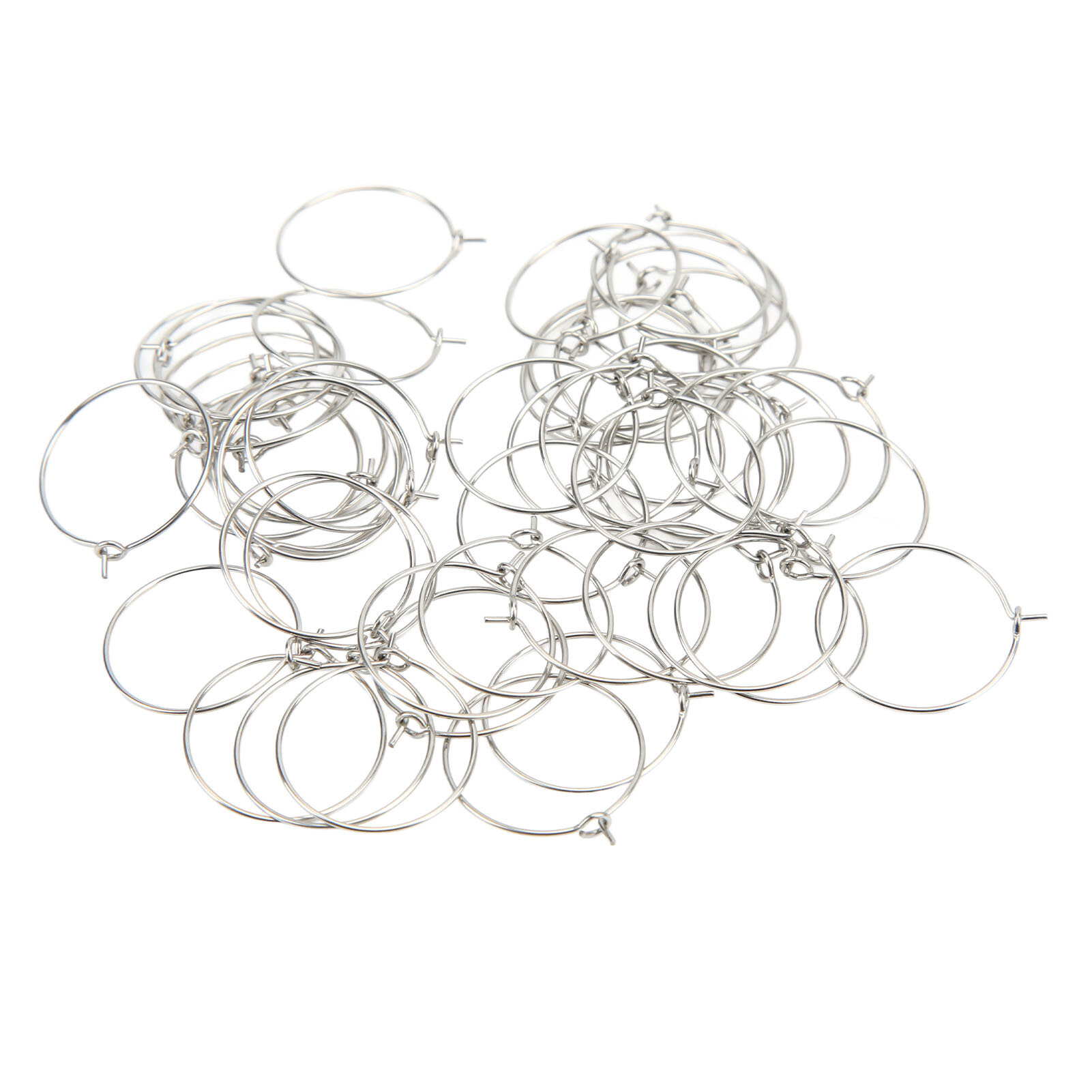 50 шт. 20 мм, объемные серьги-кольца из нержавеющей стали, сделай сам, антиаллергенные кольца для вина, изготовления ювелирных изделий, свадьбы, дня рождения, вечеринки