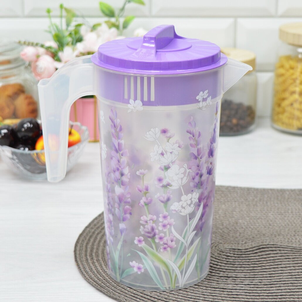 Кувшин 1,2л с крышкой 'Lavender', легкий пластик, фильтрация, зеленый