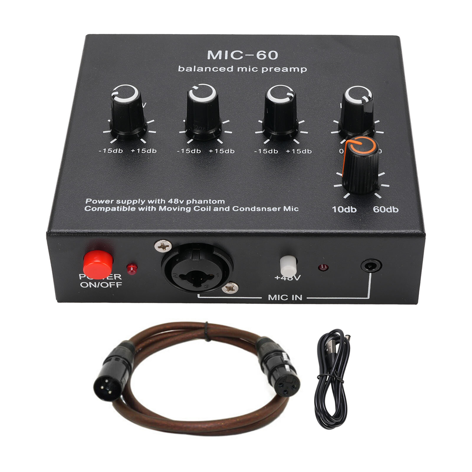 Микрофон с микрофоном Preamp Mic усилитель Booster 48V.
