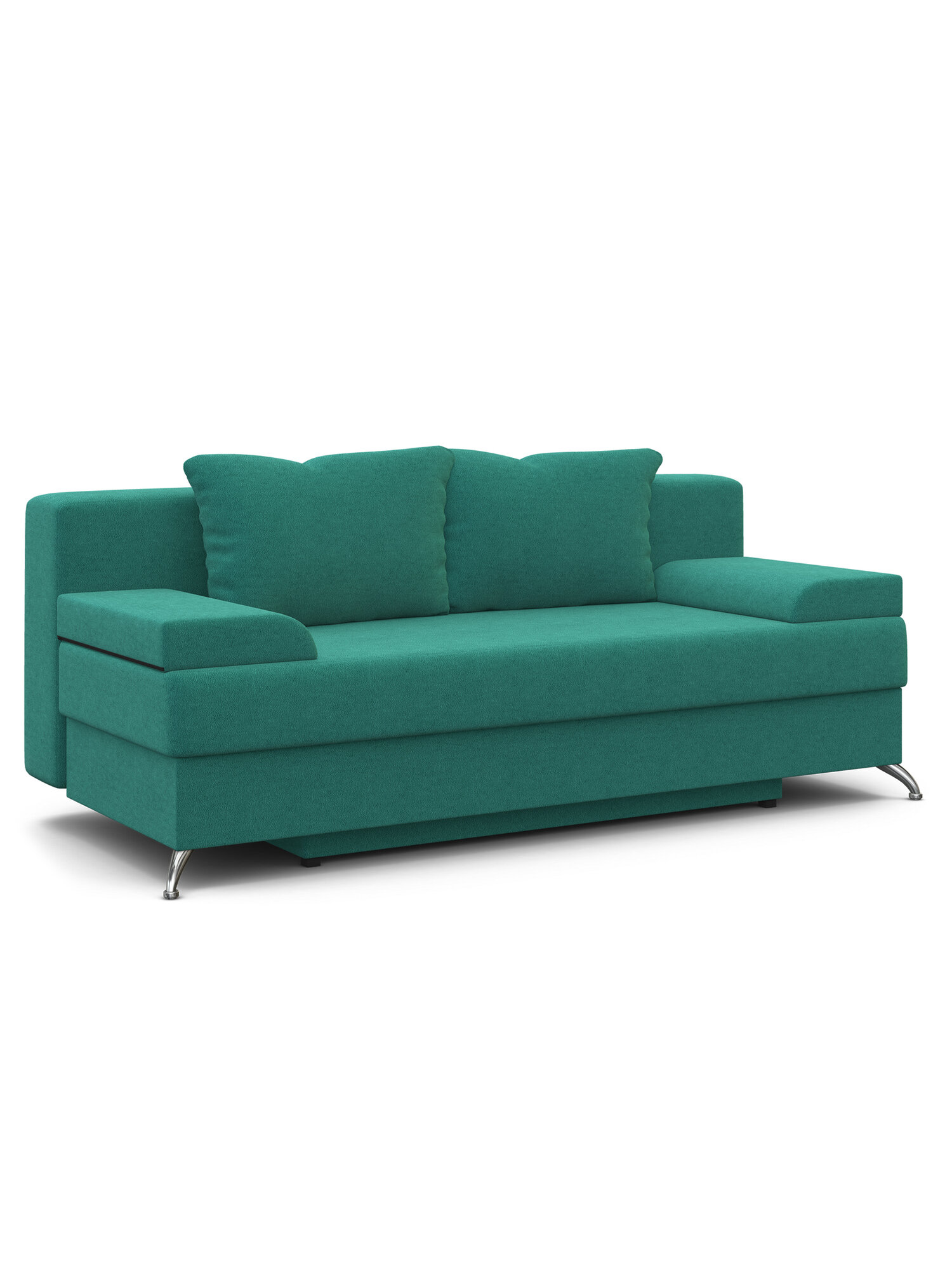 Диван-кровать Лайт 130х190 см, прямой, раскладной еврокнижка, велюр бирюзовый