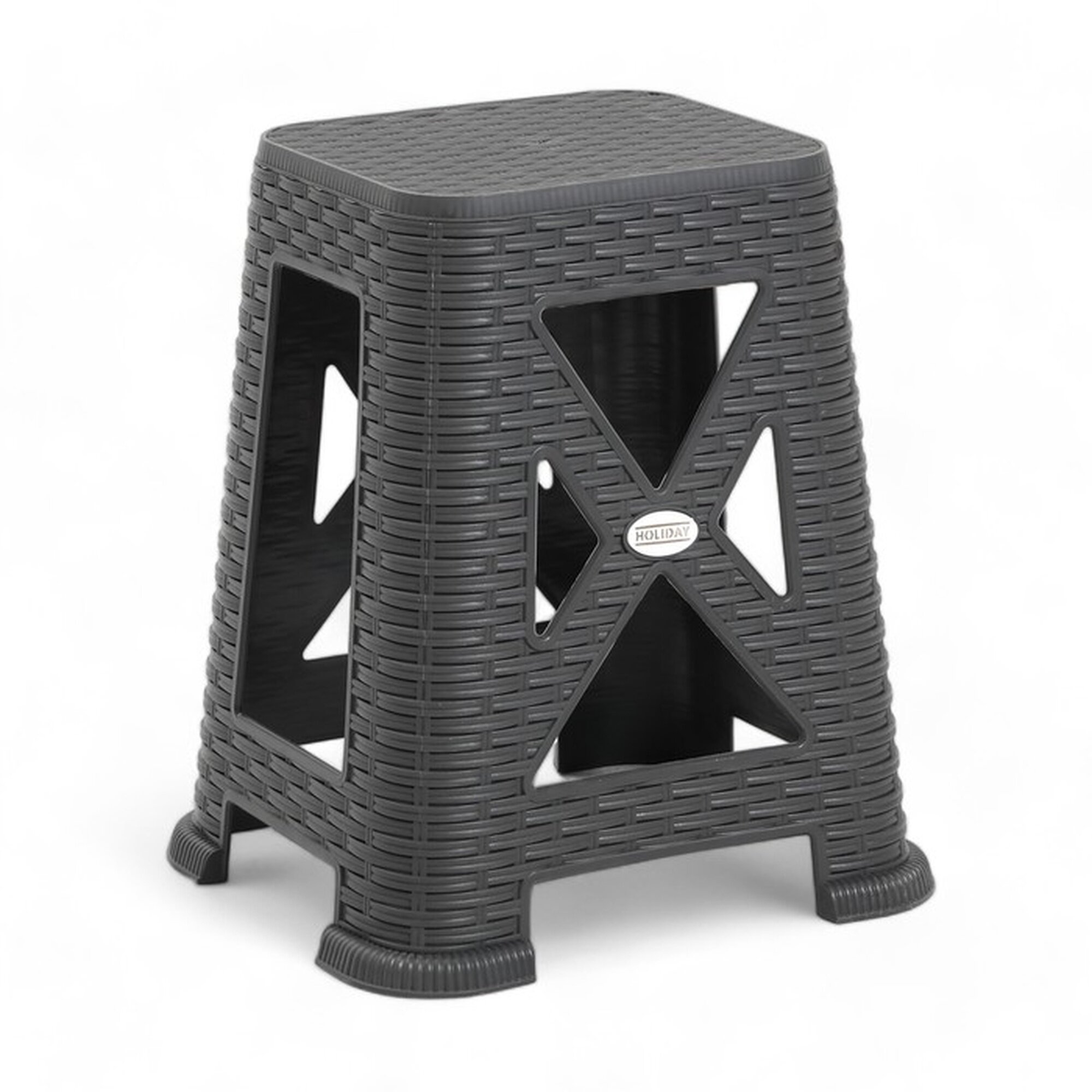 Табурет садовый Сима-ленд "Ротанг" 35 х 37,5 х 45,5 см, антрацит