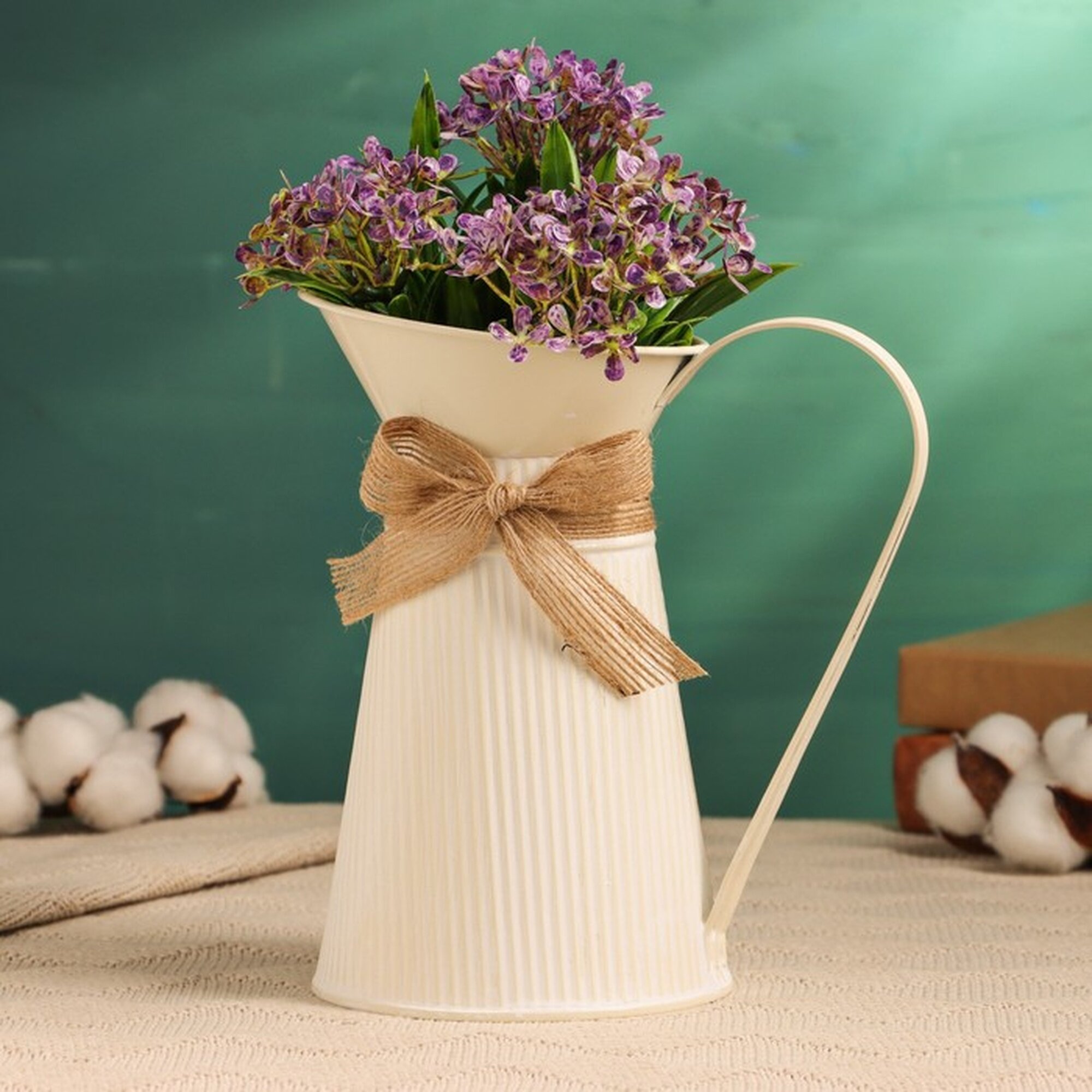 Кашпо Take It Easy «Кувшин Гленн», металл, бежевое, 12x12x20 см