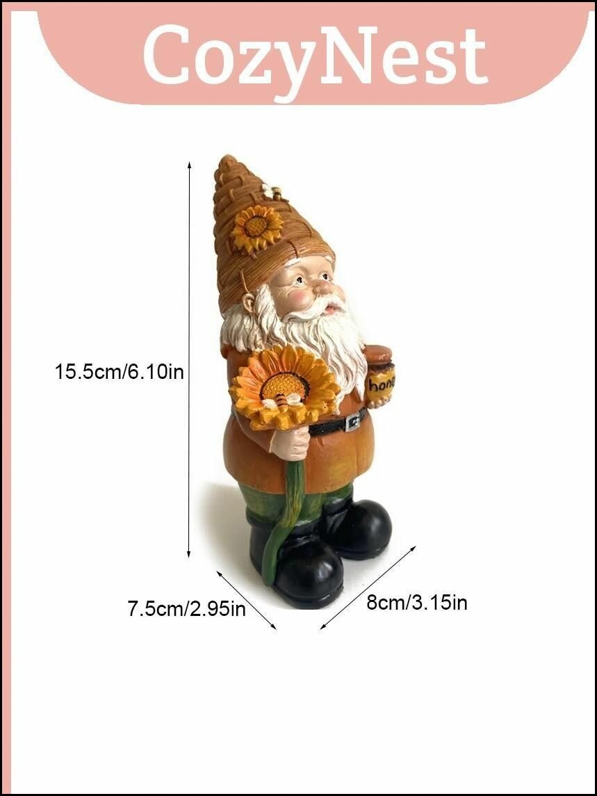 Статуя bee garden naughty yard dwarf ornaments home gnome sunflower honey, для улицы
