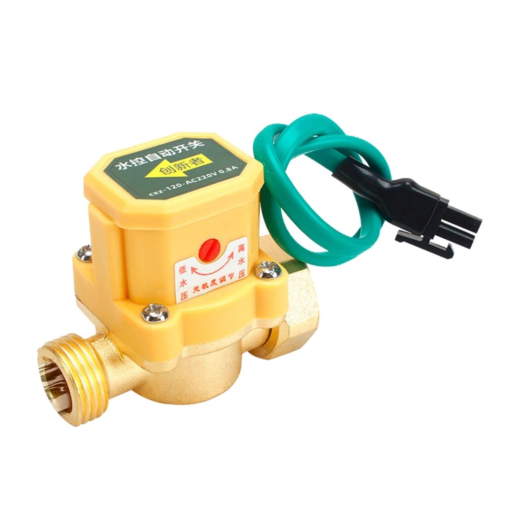 G1/2 to G1/2/G3/4 to G1/2 Thread Connector Circulation Pump Automatic Water Flow Sensor Switch Easy Installation Durable