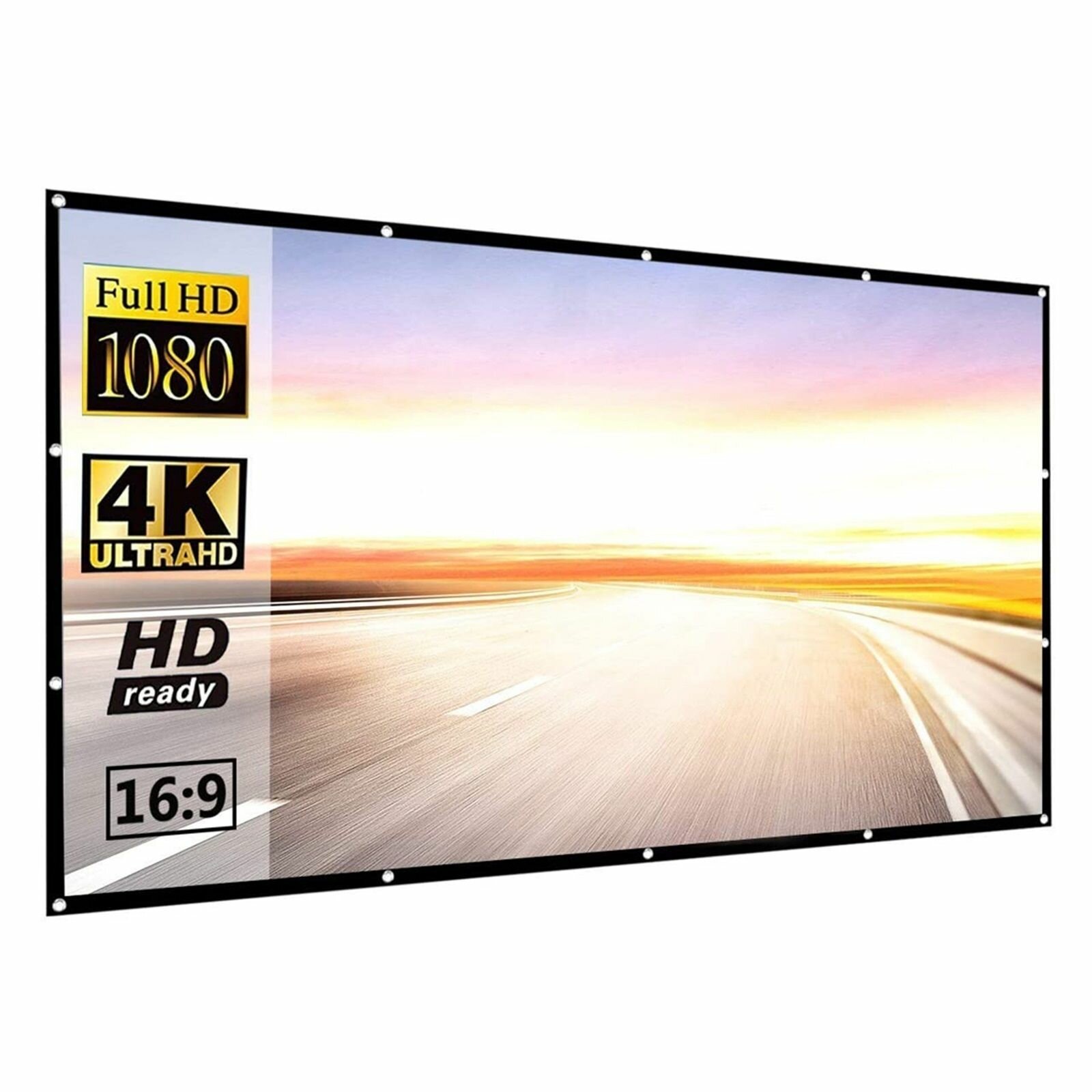 60 дюймов, простой складной проекционный экран, занавеска 16:9, уличный Full HD 2K 4K, занавес для экрана проектора