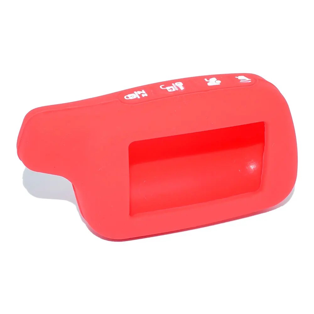 Мягкий силиконовый чехол для автомобильного ключа для Tomahawk X3 X5, двухсторонняя автомобильная сигнализация, ЖК-дисплей, пульт дистанционного управления, брелок для кожи, защитная крышка Красный