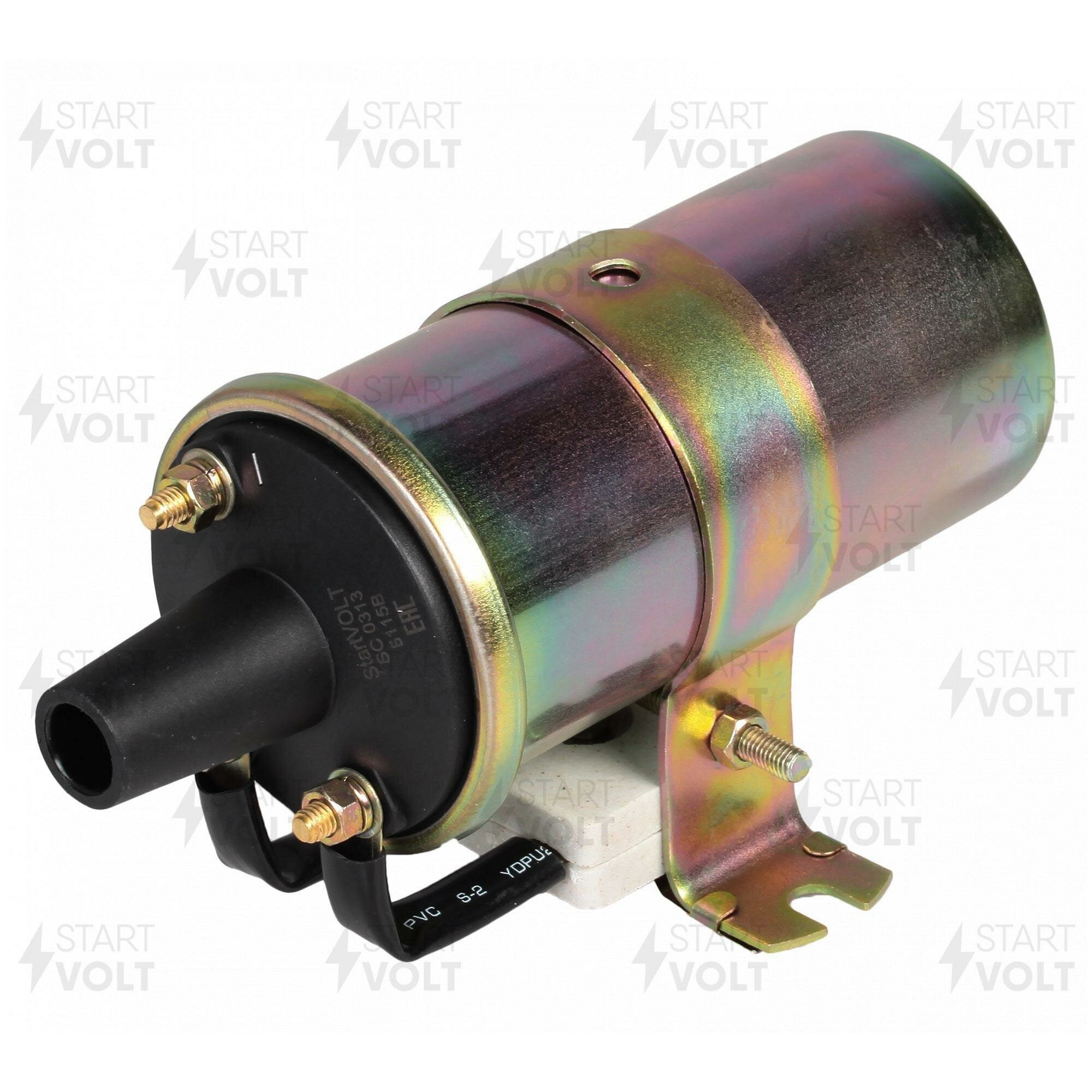 Startvolt катушка зажигания для а/м газ 24/52/уаз 452/469 с дв. 402 (sc 0313) sc0313