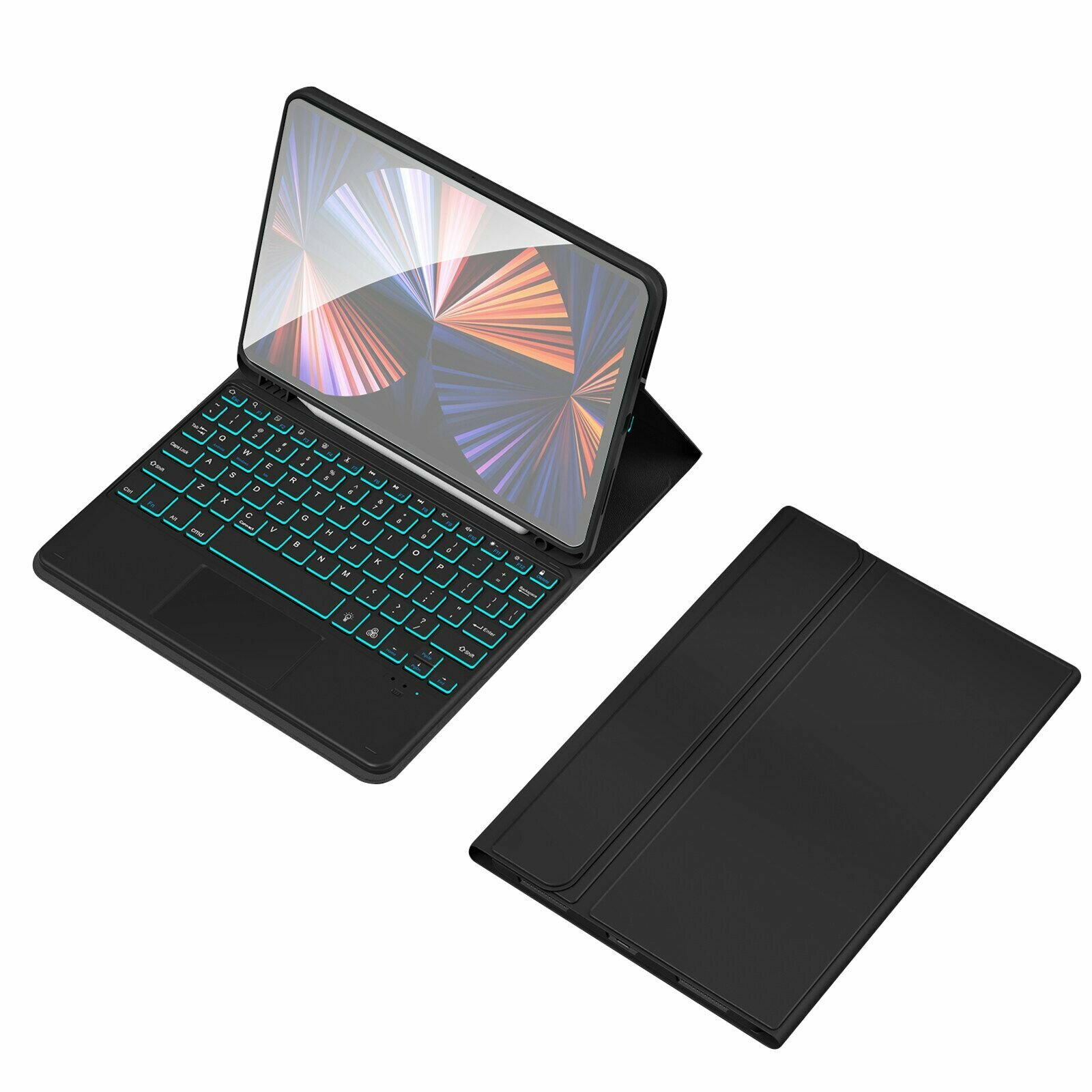 Беспроводная BT-клавиатура в кожаном чехле из искусственной кожи