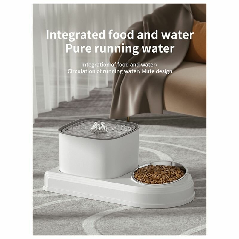 Автоматическая Поилка Кормушка Для Кошек 2in1 Pet Water Fountain Больше Забот И Безопасности