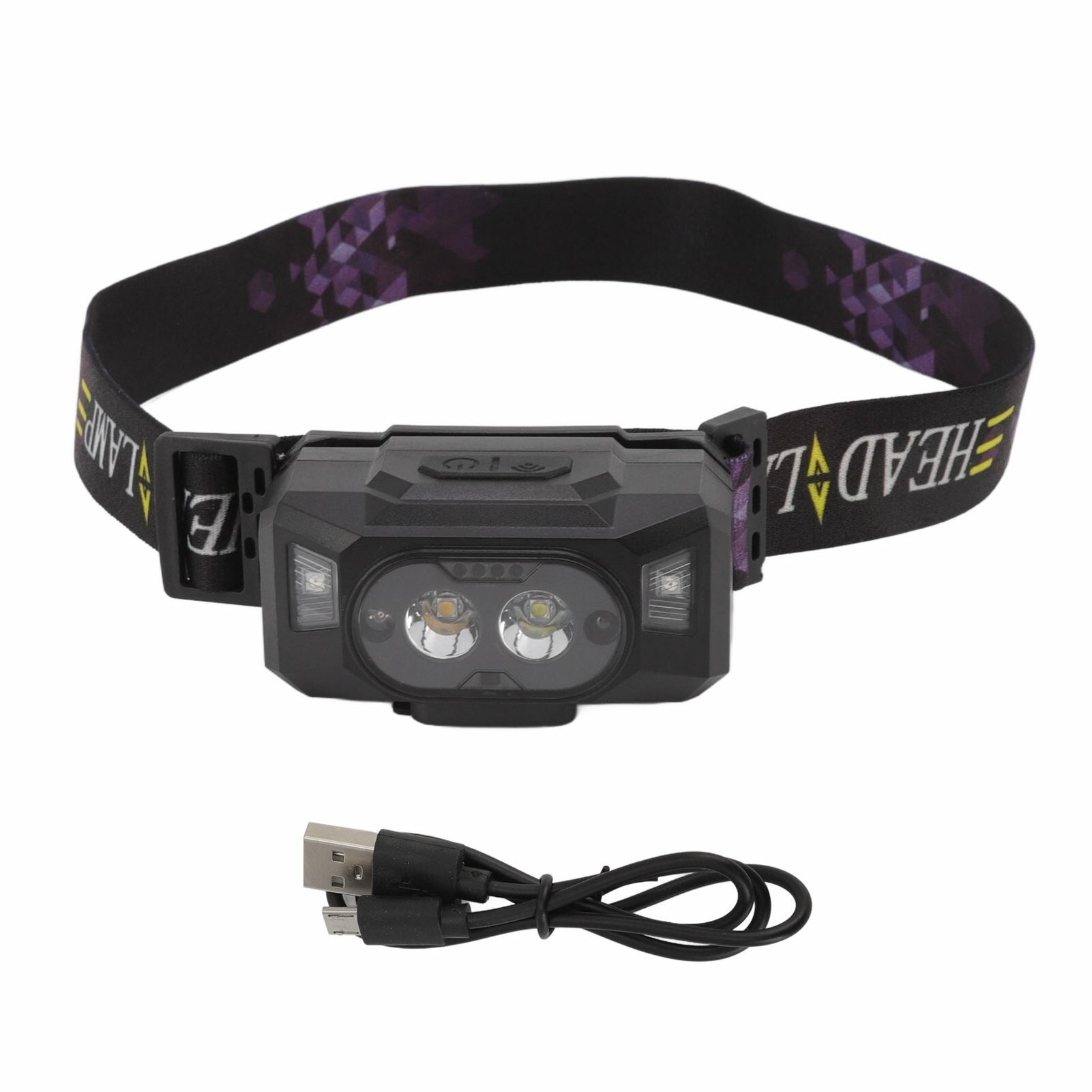 Светодиодный датчик налобный фонарь с тремя цветами света, перезаряжаемый уличный мощный налобный фонарь для рыбалки, бега, кемпинга