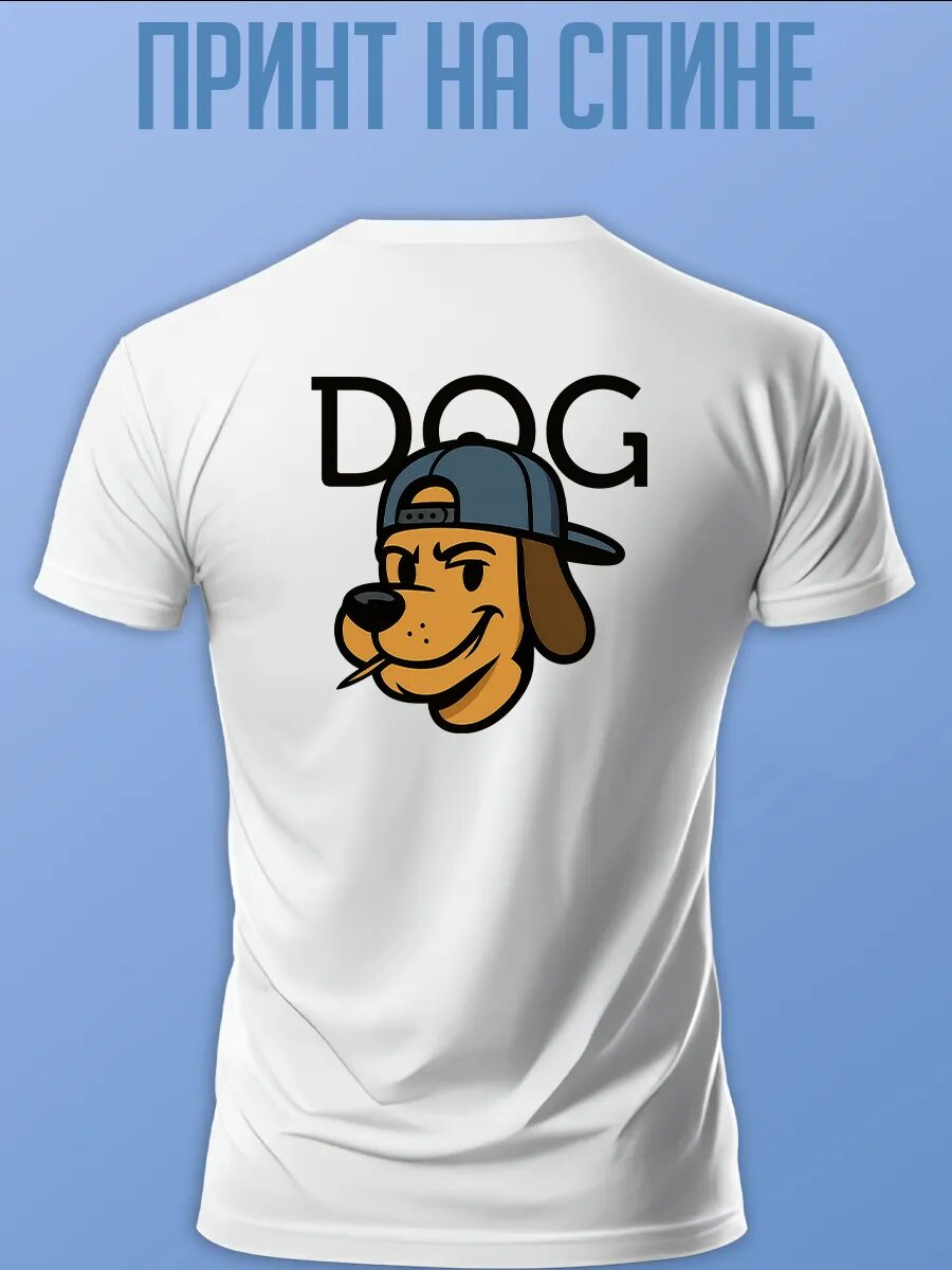 Футболка собака в кепке