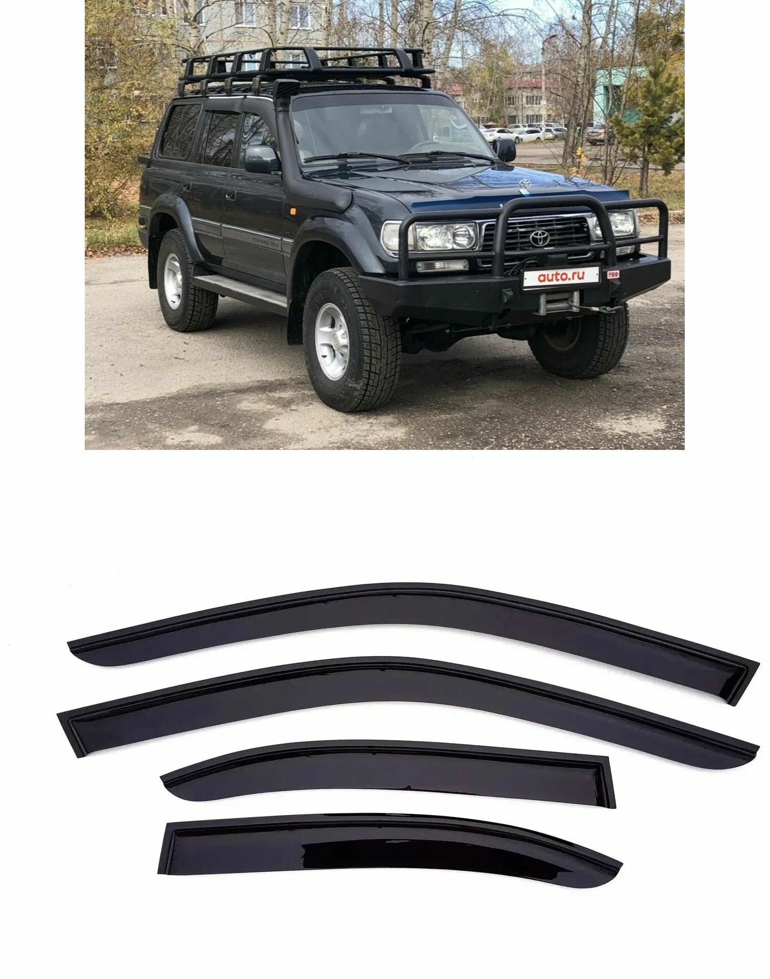 Дефлекторы боковых окон TOYOTA Land Cruiser Тойота Ленд Круизер 80 (1989-1997)
