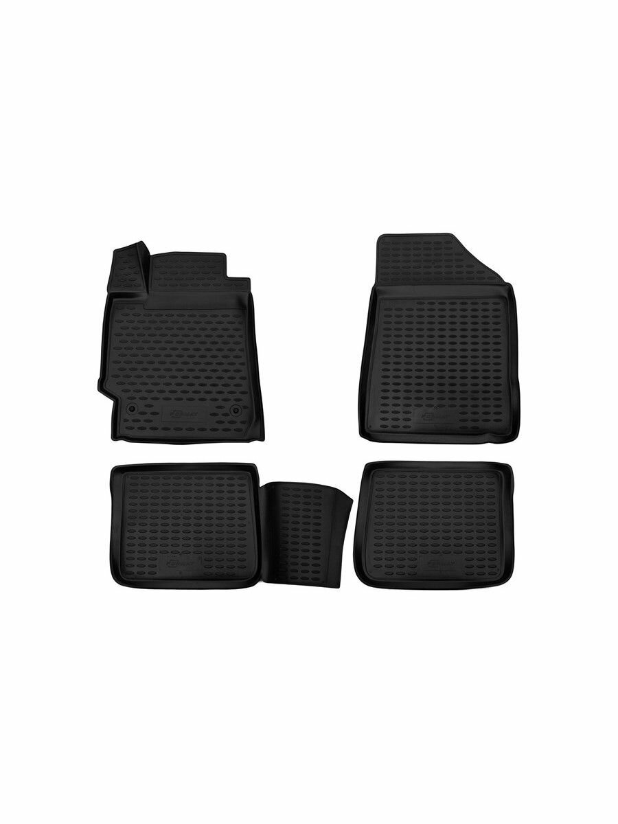 Коврики 3D в салон для TOYOTA Camry (VI, VIr) XV40, 2006-2011, 4 шт. (ПУ, повышенная износо / Тойота Камри