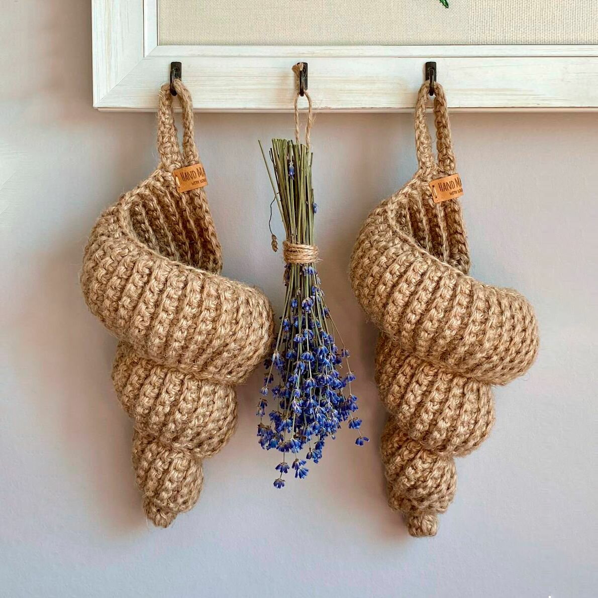 Настенная корзина для хранения фруктов и овощей с подвесным сетчатым карманом в виде раковины