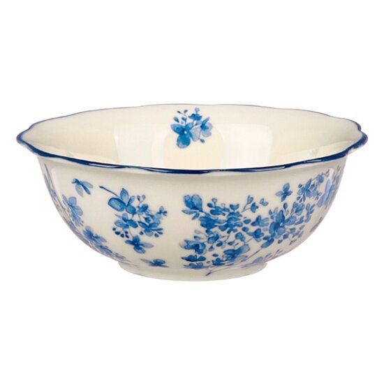 Салатник Kunstwerk «Фиори» 15 см, 350 мл, фарфор, слоновая кость/синий (03035417)