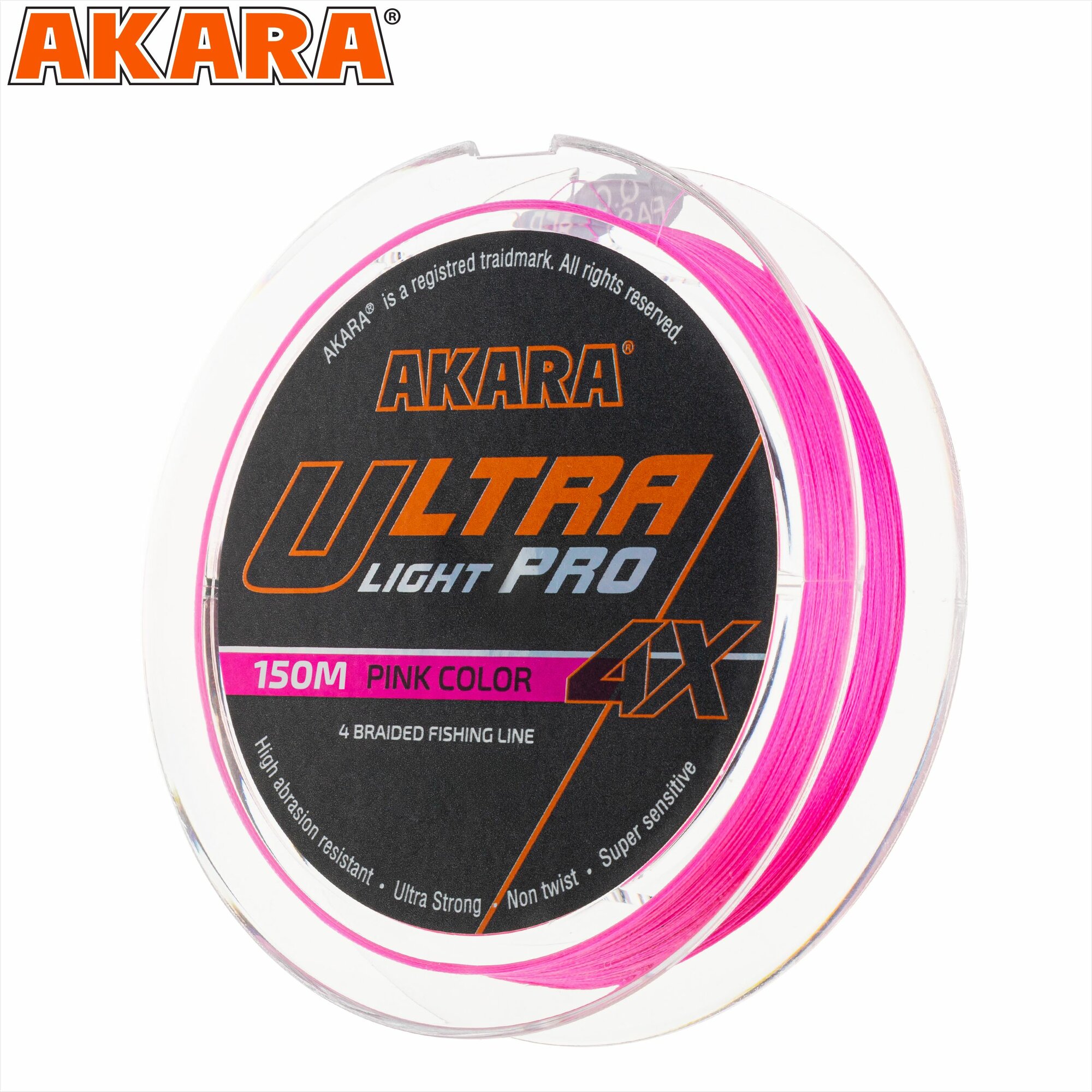 Шнур плетеный Akara Ultra Light PRO Pink 150 м 0,08