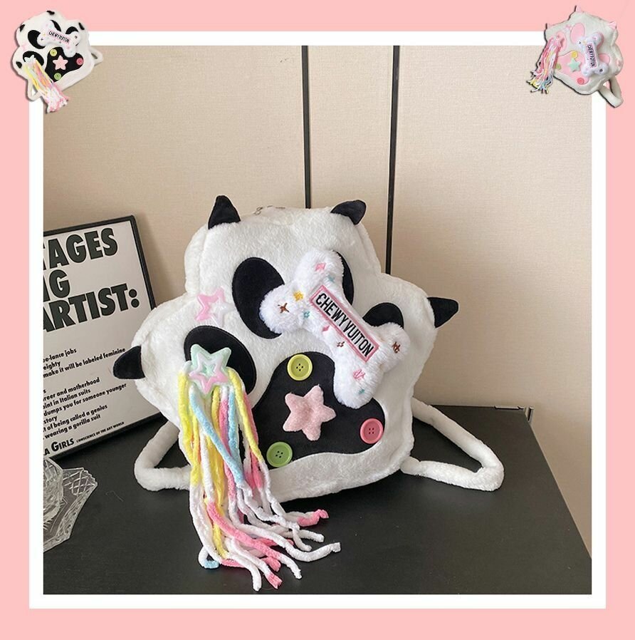 Мультяшный рюкзак, плюшевый рюкзак, студент, девушка, кошачий коготь
