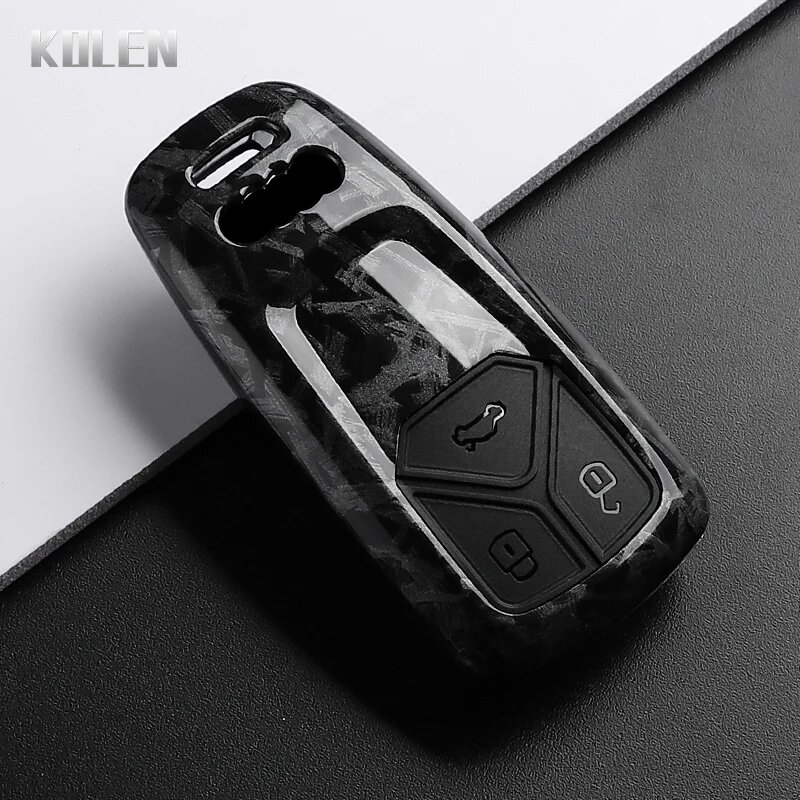 Чехол для ключа Audi F-Carbon, ABS, A4/A5/A6/Q5/Q7