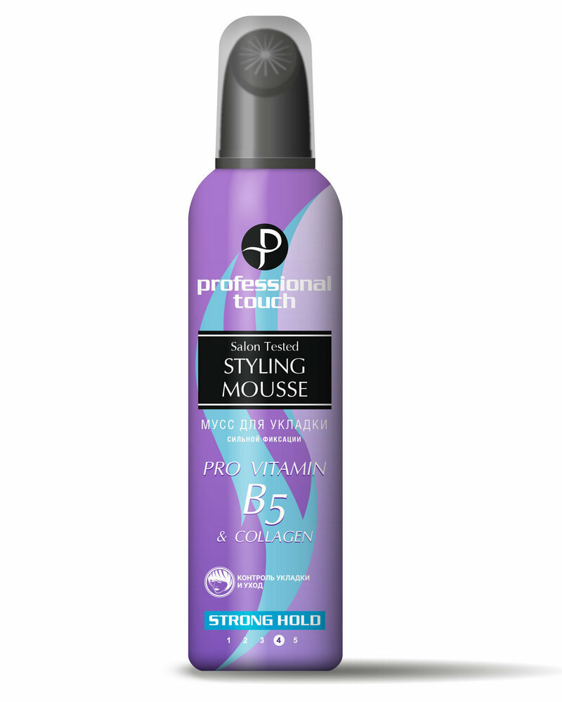 Professional Touch Pro Vitamin B5 & Collagen Мусс для укладки волос 4 - "strong hold" сильной фиксации 150 мл.