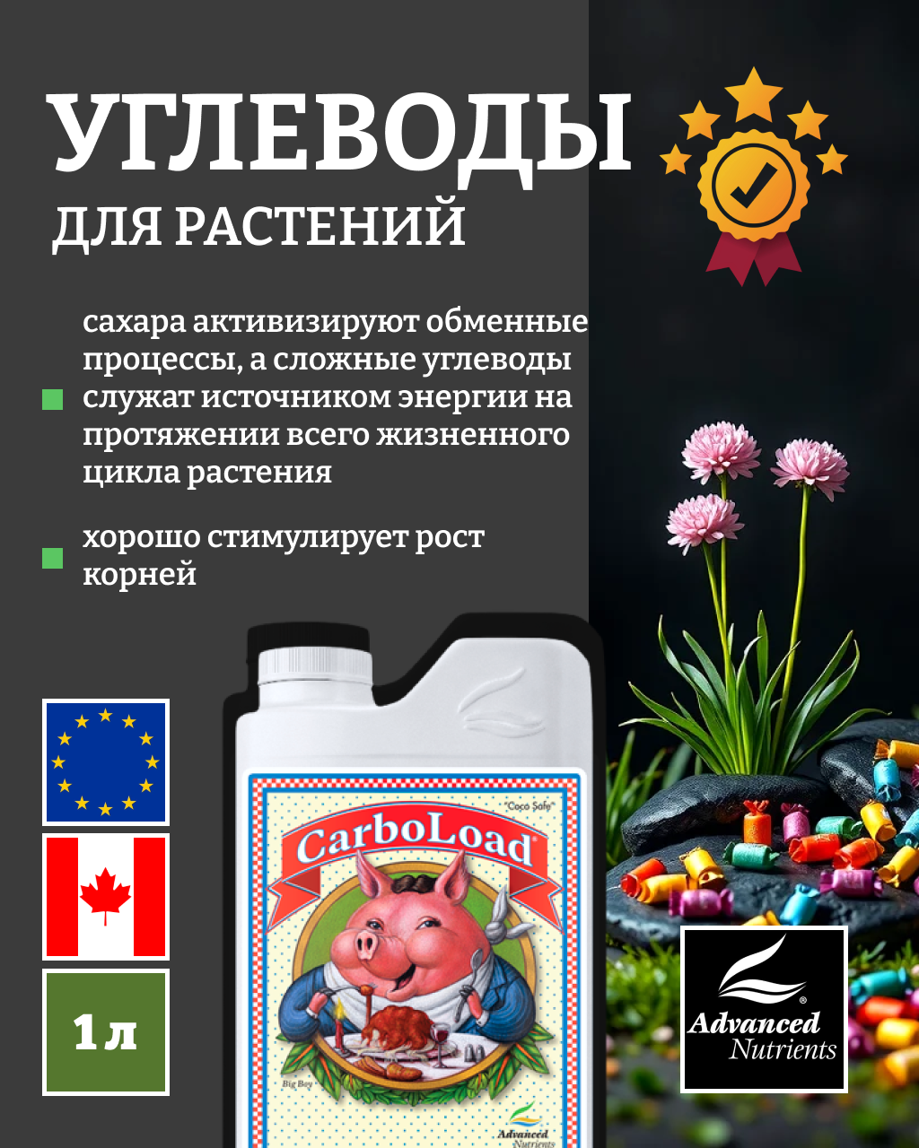 Удобрение для созревания растенийAdvanced Nutrients CarboLoad Liquid 1 л. — фото 1