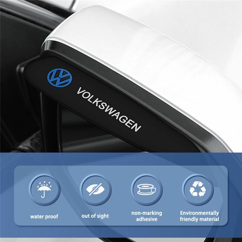 Козырьки на боковые зеркала заднего вида, универсальные, черный карбон, набор 2 шт, дефлекторы для боковых зеркал заднего вида автомобиля фольксваген