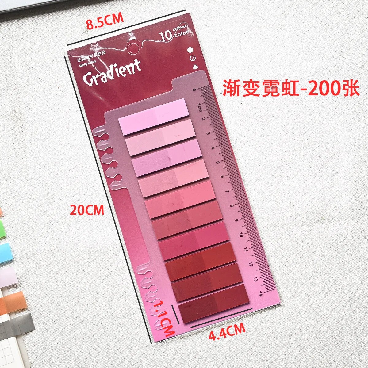 200 листов, прозрачные красочные индексные креативные блокноты для заметок, Бордовый, 200sheets