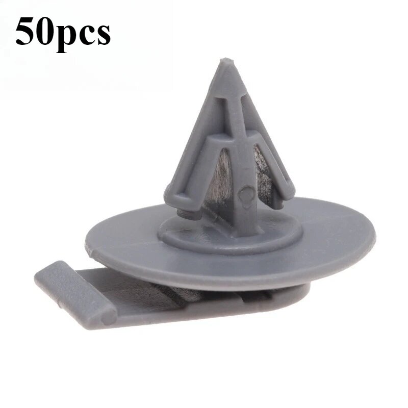Зажимы для отделки колесной арки автомобиля, крепежные детали, авто пластиковые заклепки grey-50pcs