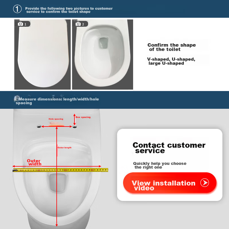 Yujin (HSPA) Toilet Seat, Universal Thickened V-Shaped Toilet Ring, Toilet Cover, One-Key Disassembly, Old-Style Toilet Seat Cover 1136