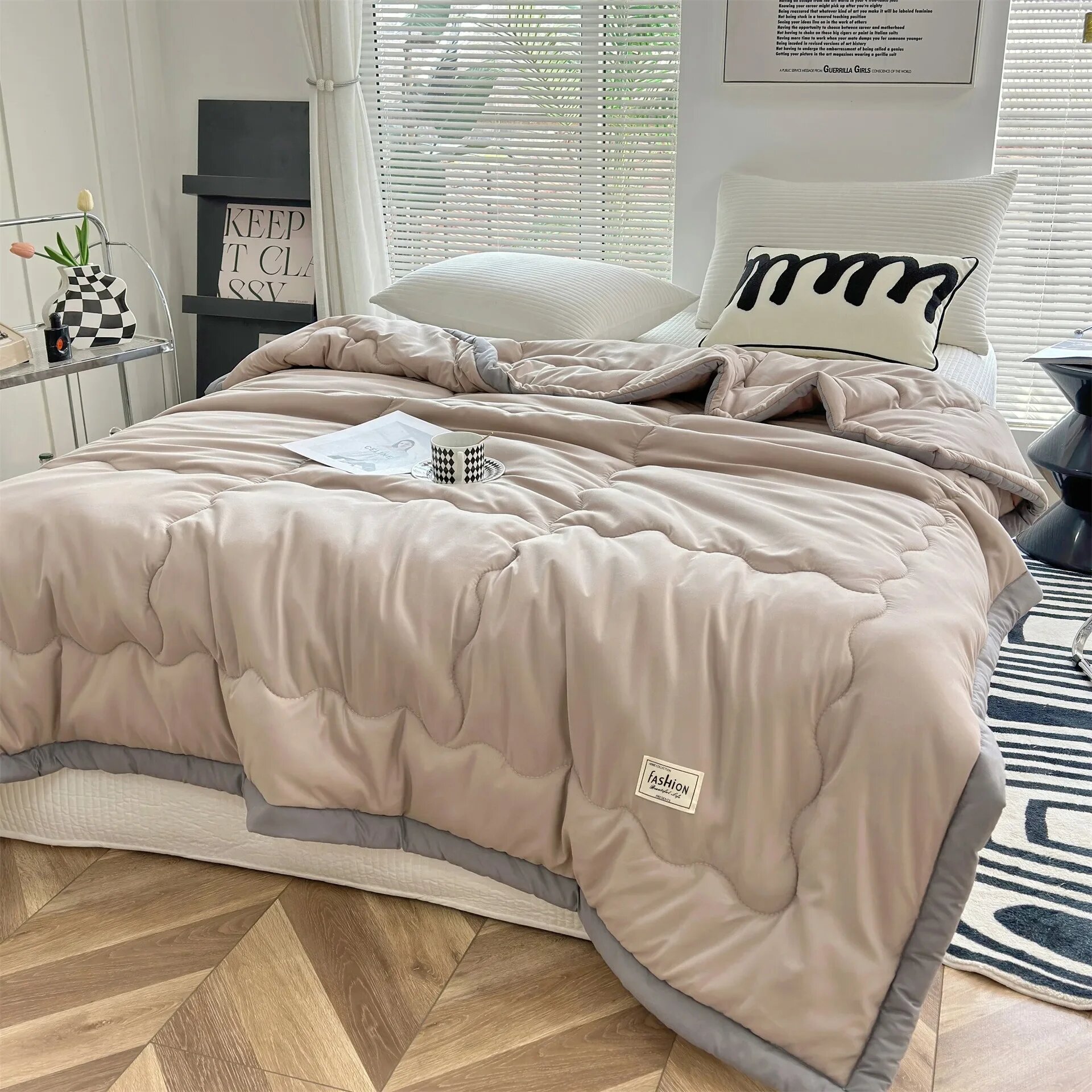 1 шт, хлопковое одеяло, летнее прохладное одеяло, летнее одеяло с кондиционером, подходит для спальни, гостиной, семейного использования, khaki, 200x230CM