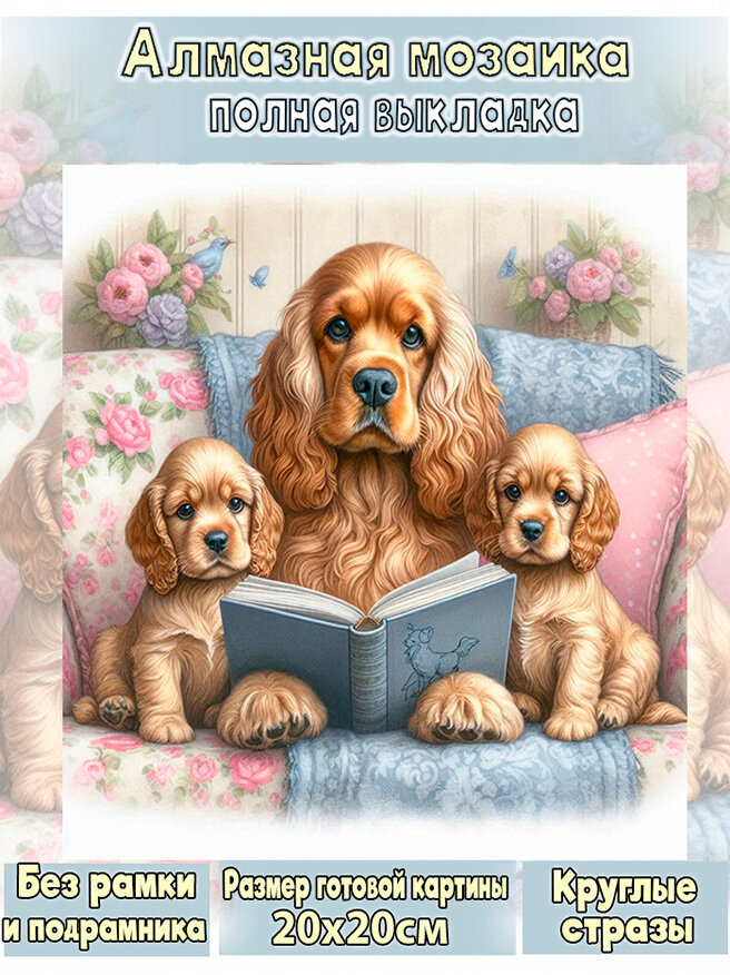 Алмазная мозаика без подрамника и рамки. Картина стразами детская 20х20 см