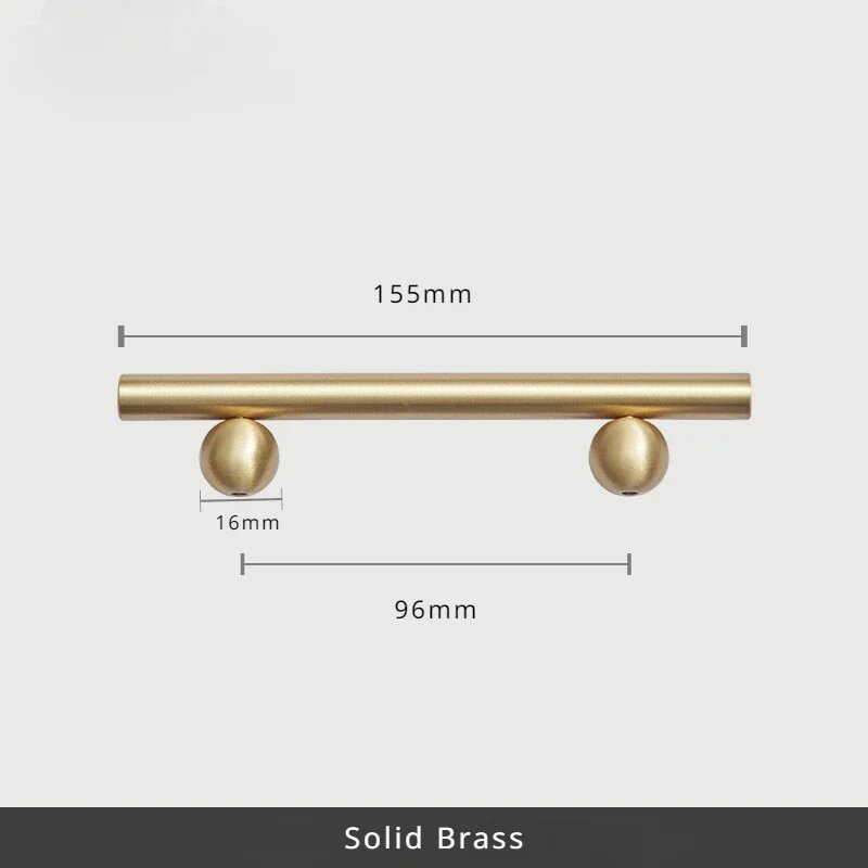 Латунные ручки для шкафов TINYHOB, C-3425-96mm - 16mm, золотистые
