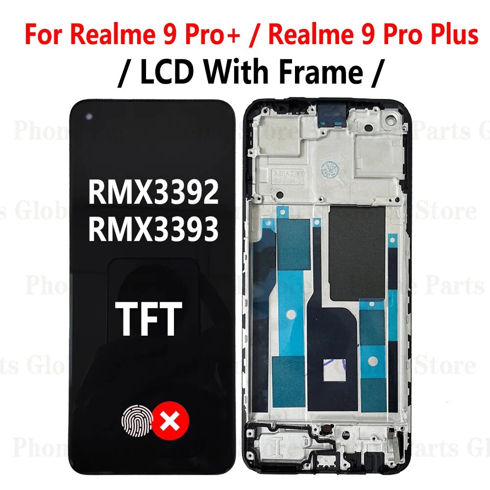 Super AMOLED ЖК-дисплей с рамкой для OPPO Realme 9 Pro + ЖК-дисплей Realme 9 Pro Plus RMX3392 RMX3393, сенсорный экран с дигитайзером в сборе
