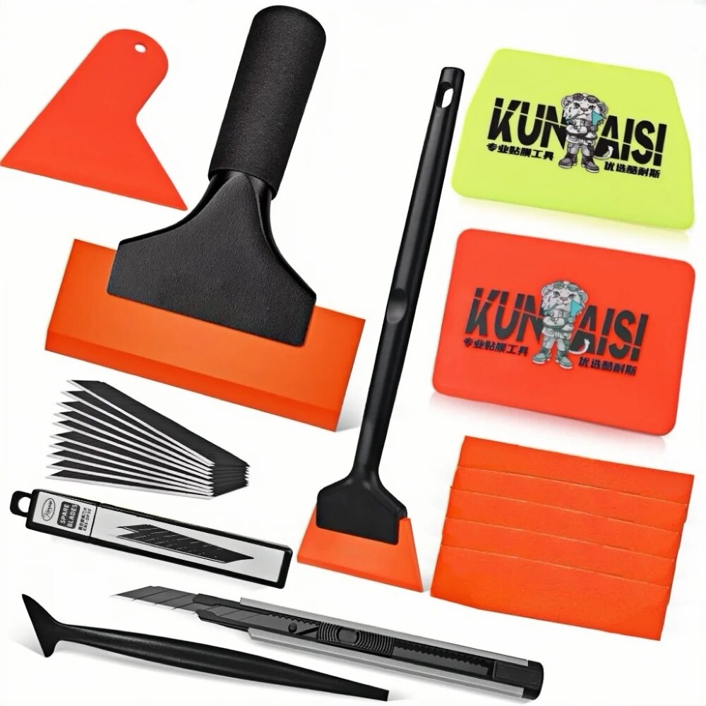 Набор инструментов для упаковки автомобиля, виниловый скребок, резак для пленки, виниловые шпатели, пластиковый инструмент для упаковки, инструменты для тонировки окон, автомобильные аксессуары