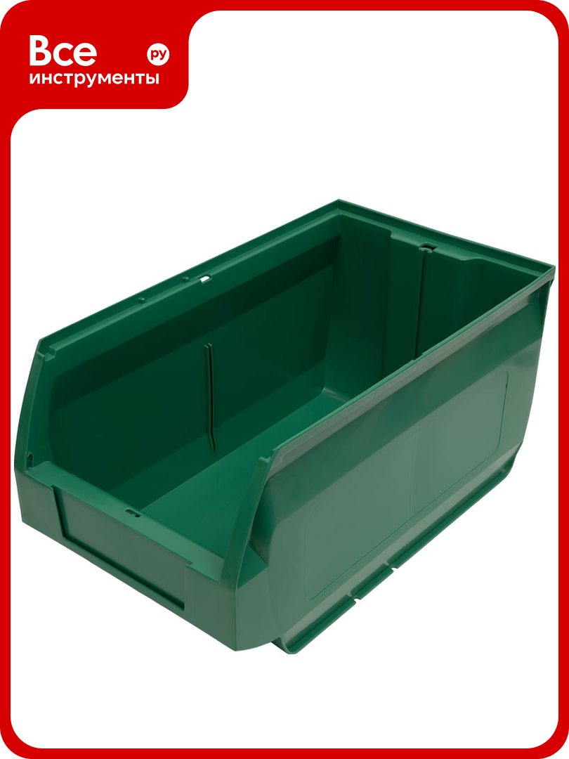 Ящик из прочного полипропилена для хранения и транспортировки предметов, универсальный помощник с оптимальными габаритами и ярким зеленым цветом