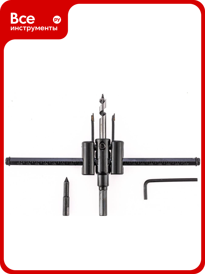 Сверло Балеринка по дереву регулируемое (30-200 мм) MATRIX 704920, древесине