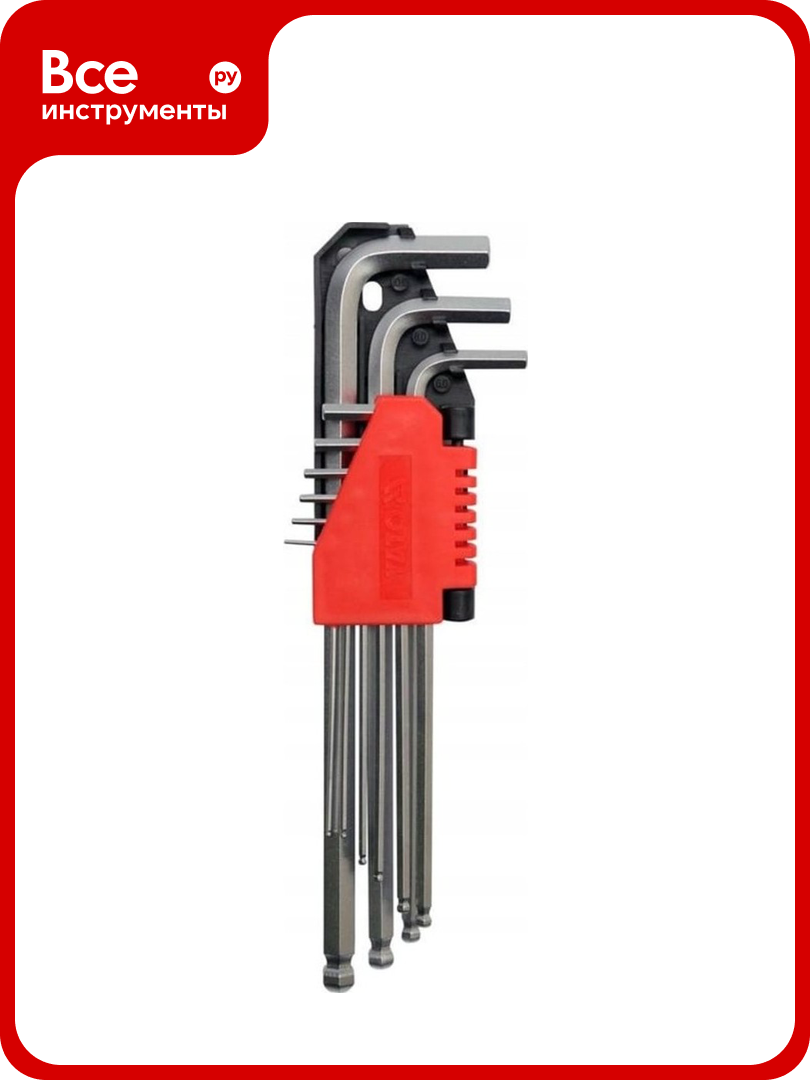 Набор шестигранных ключей YATO, угловой формы из CrV с шаровым окончанием, универсальный инструмент для монтажа