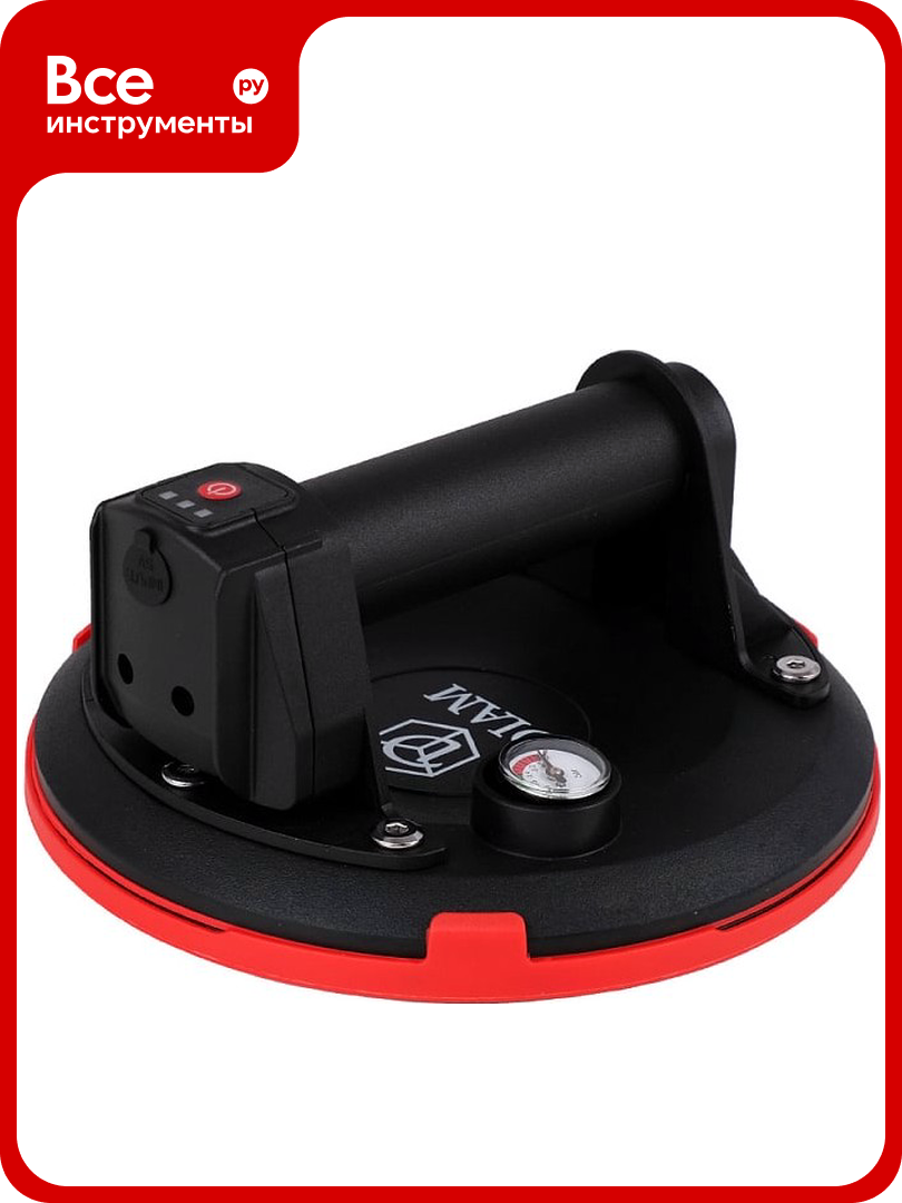 Аккумуляторная присоска с манометром Diam 205 мм, перемещения материала