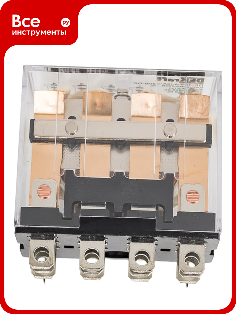 Промежуточное реле DEKraft 4 контакта с LED индикацией 10А 220В DC ПР-102, для управления нагрузками небольшой мощности