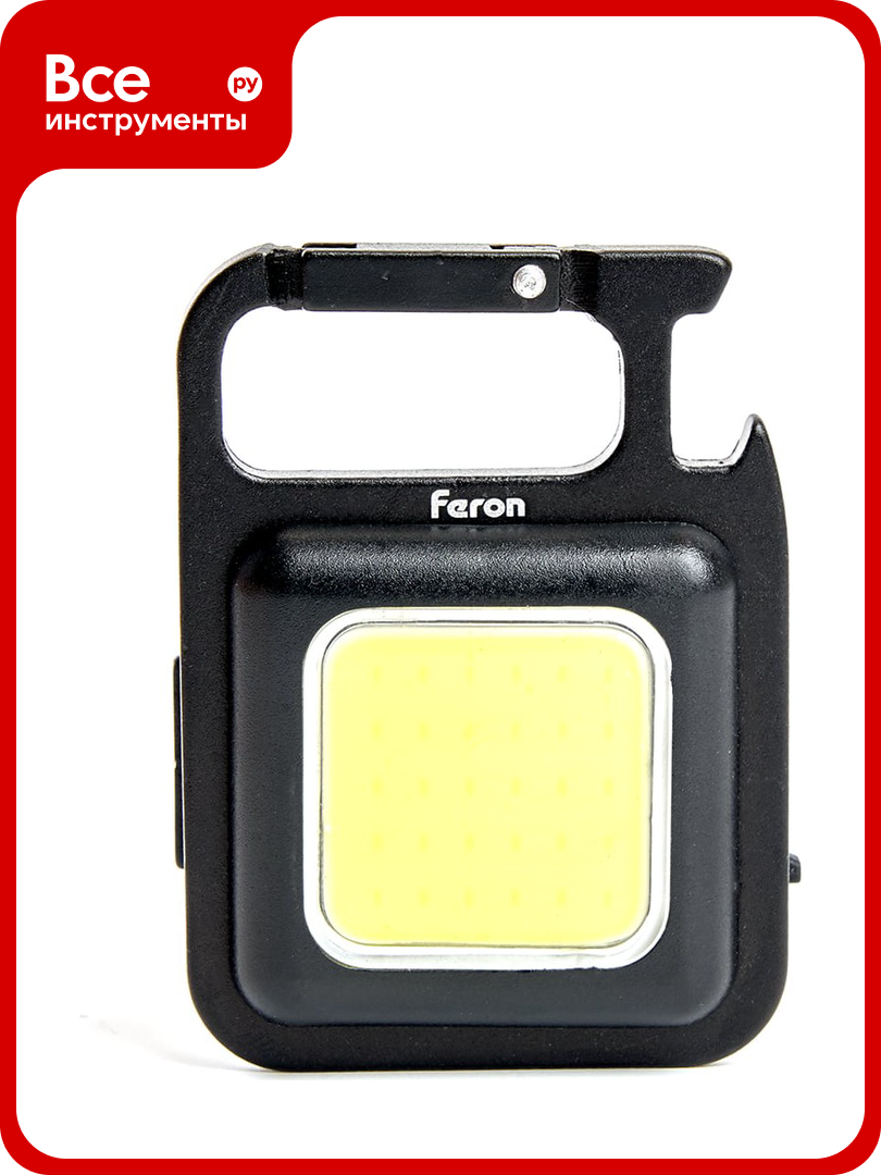 Универсальный аккумуляторный фонарь FERON TH2404 с магнитом, USB type-C COB, пластик/алюминий 48524