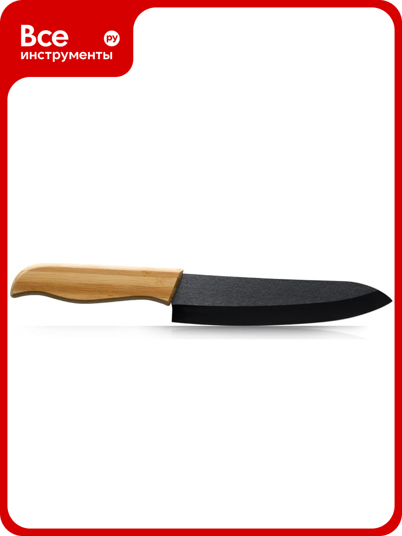 Кухонный нож APOLLO Selva SEL-02 с керамическим лезвием и деревянной рукоятью, универсальный, 150 мм, коричневый, для бы